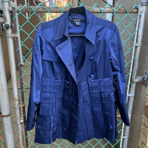 Etcetera | Jackets & Coats | Etcetera Gorgeous Satin Blue Pleated ...